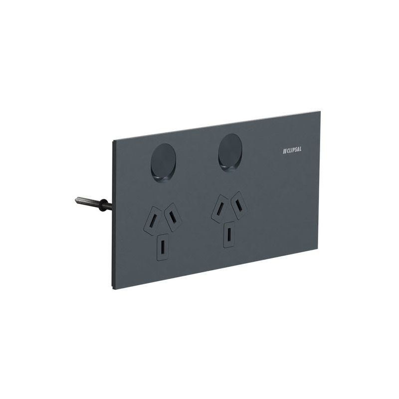 Clipsal 1025-PT | Solis T Series Horizontal Double GPO | Platinum Power ...
