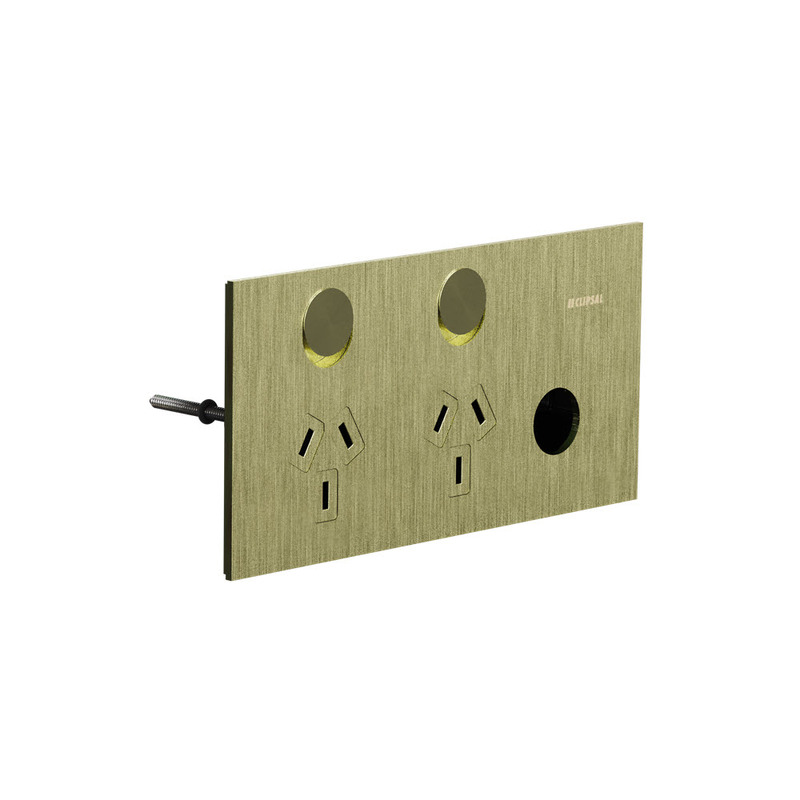 Clipsal 1025XUA-LB | Solis T Series Double GPO w/ Extra Switch (No Mech ...