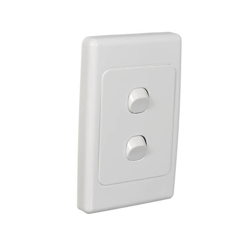 Clipsal 2032VA-WE | 2 Gang Switch 10Amp 2000 Series White