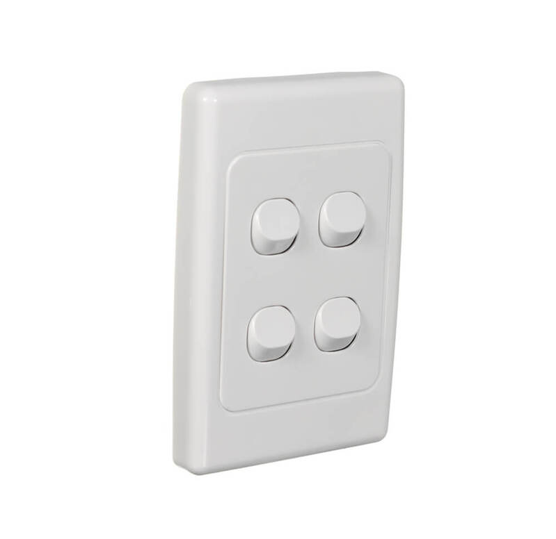 Clipsal 4 Gang Switch 10Amp 250v White (2000 Series) 2034VAWE
