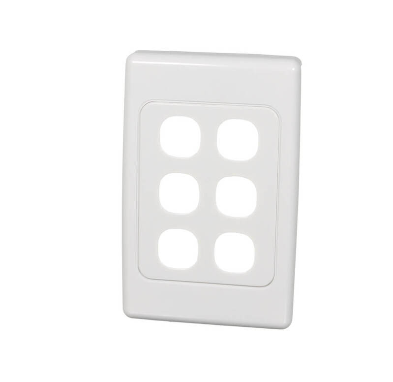 Clipsal 6 Gang Grid And Surround (2000 Series) 2036VHWE, 2036VH