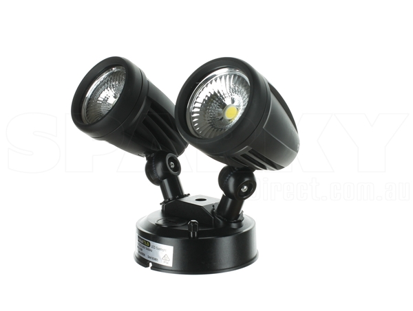 Twin Spot 30w LED No Sensor BLACK IP54 2700lm | NLS 20415