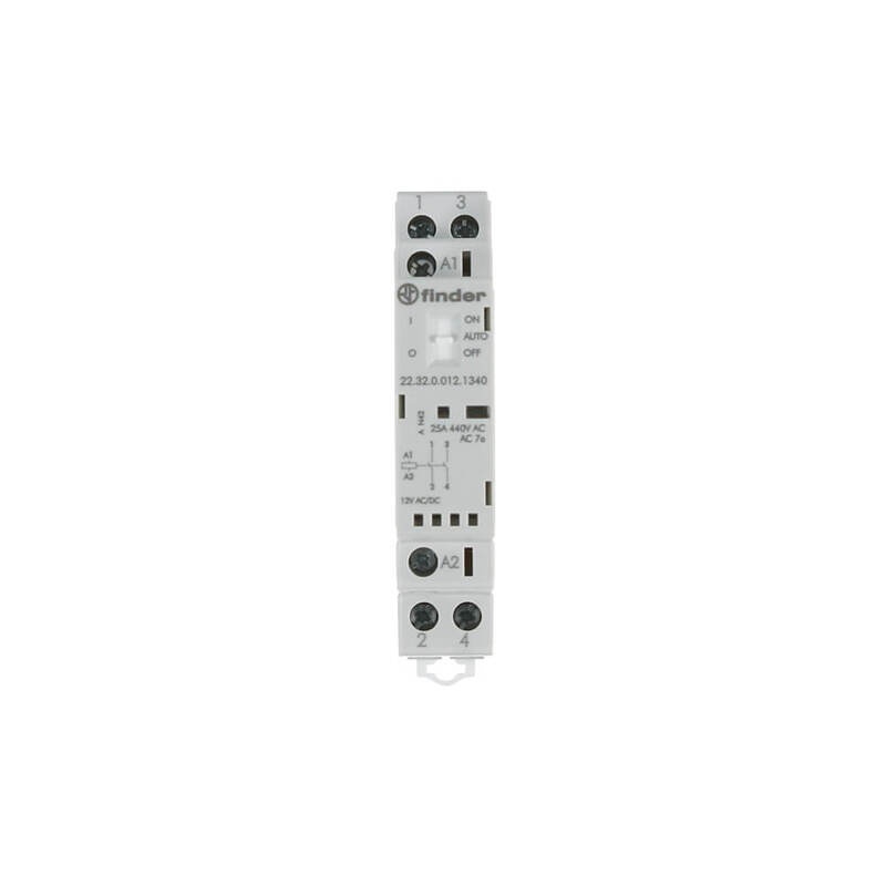 NHP 2232134012VACDC | 25Amp FINDER Modular Contactor 12 Volt AC/DC Coil ...