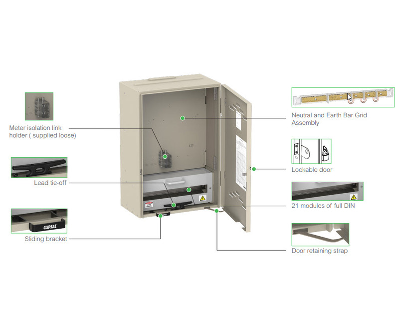 Clipsal 230DRAQTPL | Box Meter DinRail SW/BD Temp Supply with Meter ...