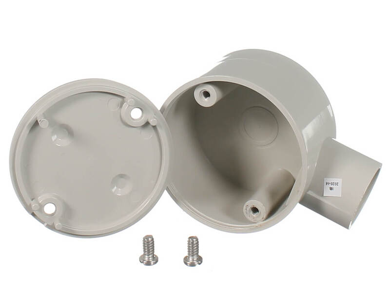 Clipsal 1 Way 25mm Round Shallow Junction Box | 240-25-1-GY | Jbox