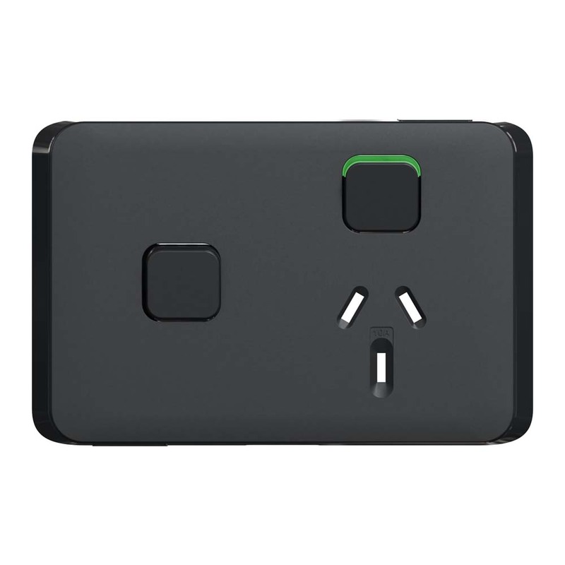 Clipsal Iconic 3015XC-XB | Single 10A Power Point Extra Switch Skin ...