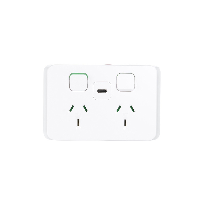 Clipsal Iconic 3025USBC-VW | Twin Socket USB Type C | 25w Fast Charger