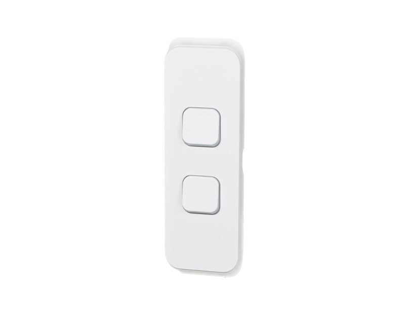 Clipsal Iconic 3042AL-VW | Switch 2 Gang Architrave 10Amp | Vivid White