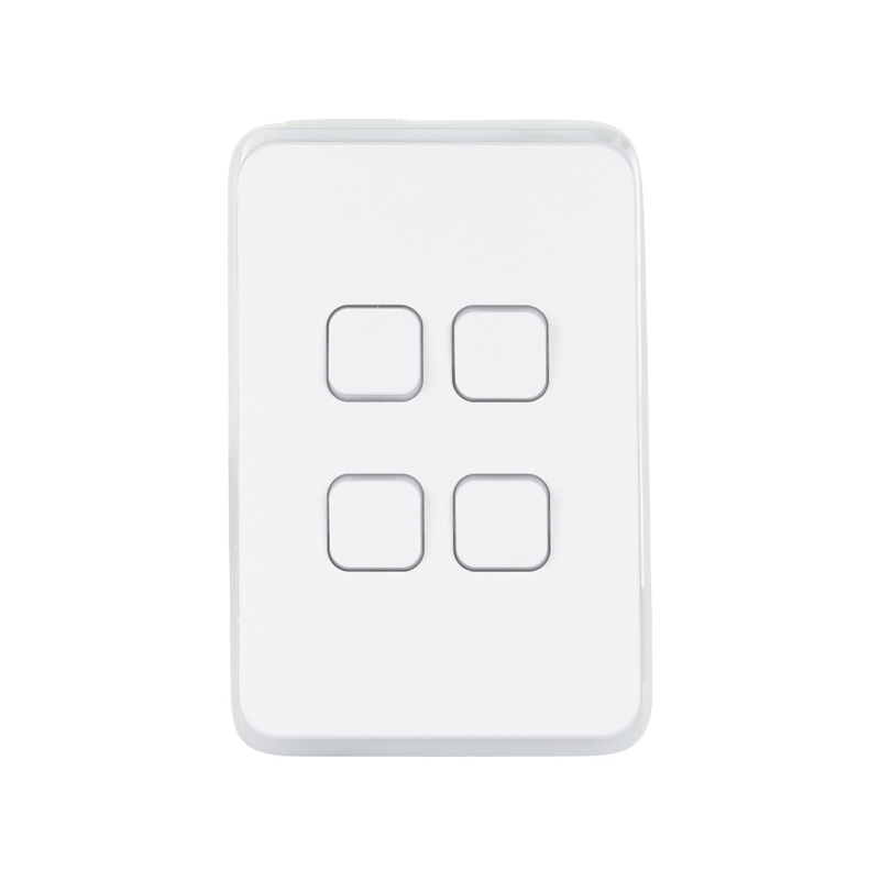 Clipsal Iconic 3044V44-VW | Switch 4 Gang IP44 10Amp Vivid White | Wet ...