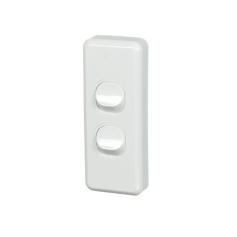 NLS 30595 | 2 Gang Architrave Switch 10amp 250v White