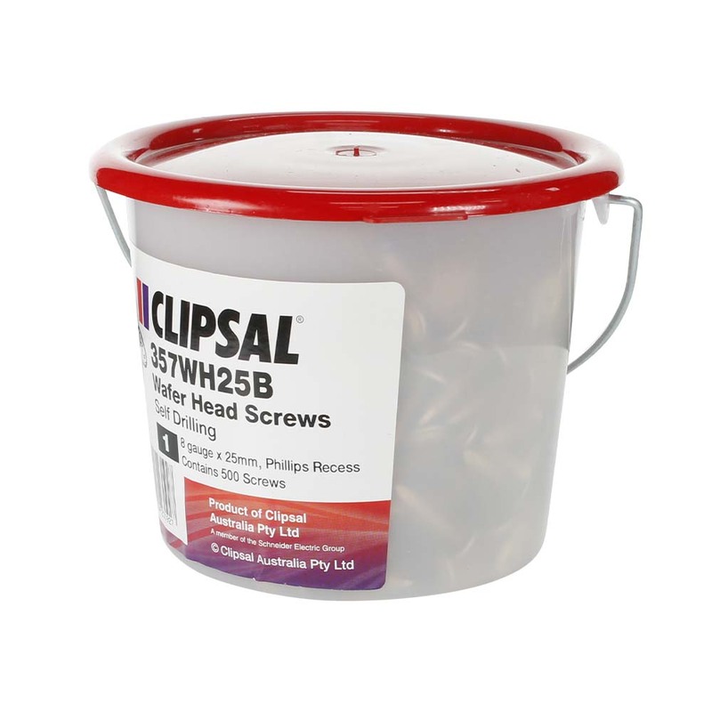 Clipsal 357WH25B | Self Drilling Washer Head Screws 8g x 25mm, Bucket ...