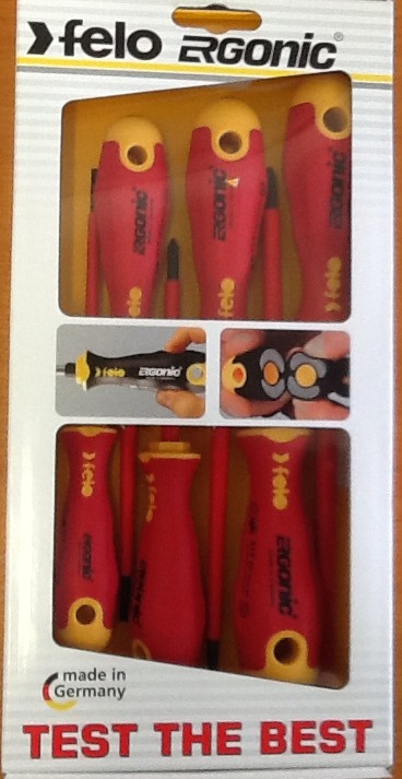 Felo 41396198 | 6 Piece 1000V Ergonic VDE Screwdriver Set