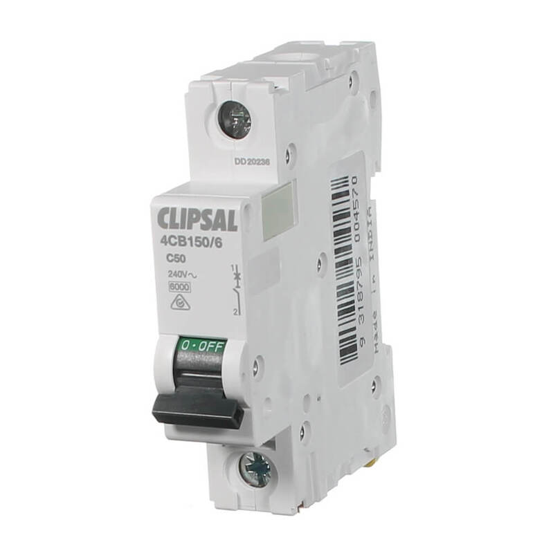 CLIPSAL 4CB150-6 | 50amp Single Pole 6kA Circuit Breaker C Curve
