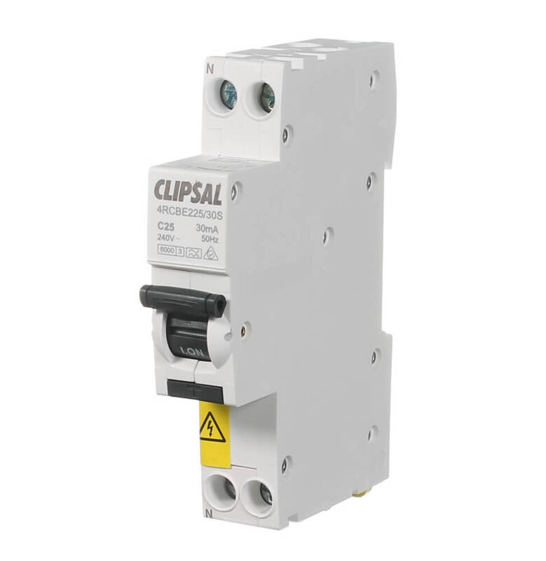 Clipsal 25amp 4RCBE225/30s | RCBO 1p+n 1m 25a 6kA 30mA Slim