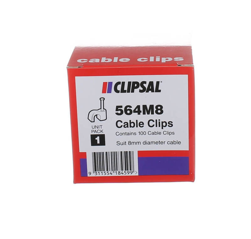 Clipsal 564M8 | CABLE CLIP SUIT 8MM ROUND WHITE 100 PACK