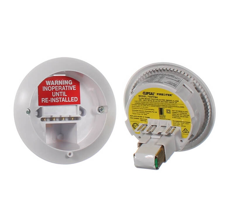 CLIPSAL 755PFM4 | Flush Mount 240V Smoke Detector | Photoelectric | 9v ...