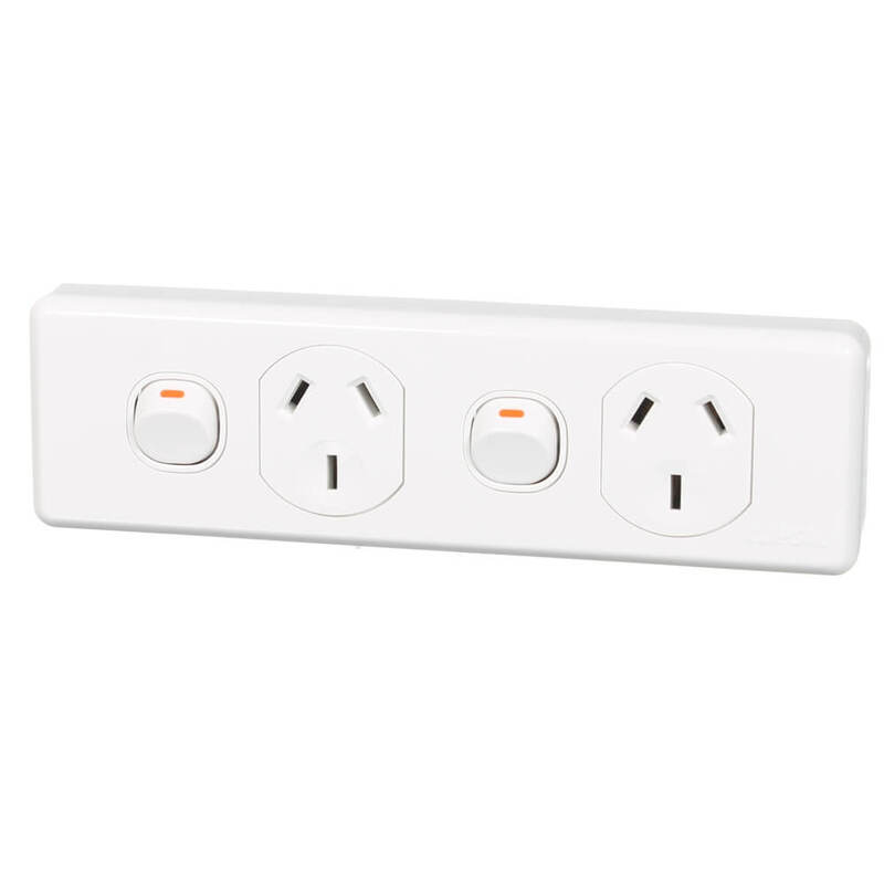 Clipsal Classic C2016/2-WE | 10Amp Narrow Double Power Point