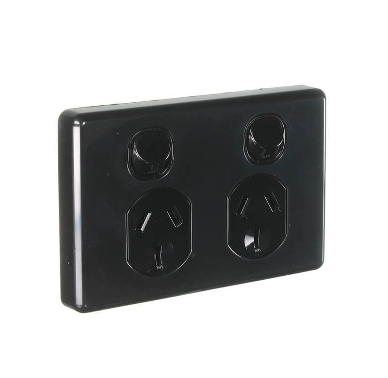 CLIPSAL Classic C2025D-BK | 10 amp Double Pole Double Power Point | Black