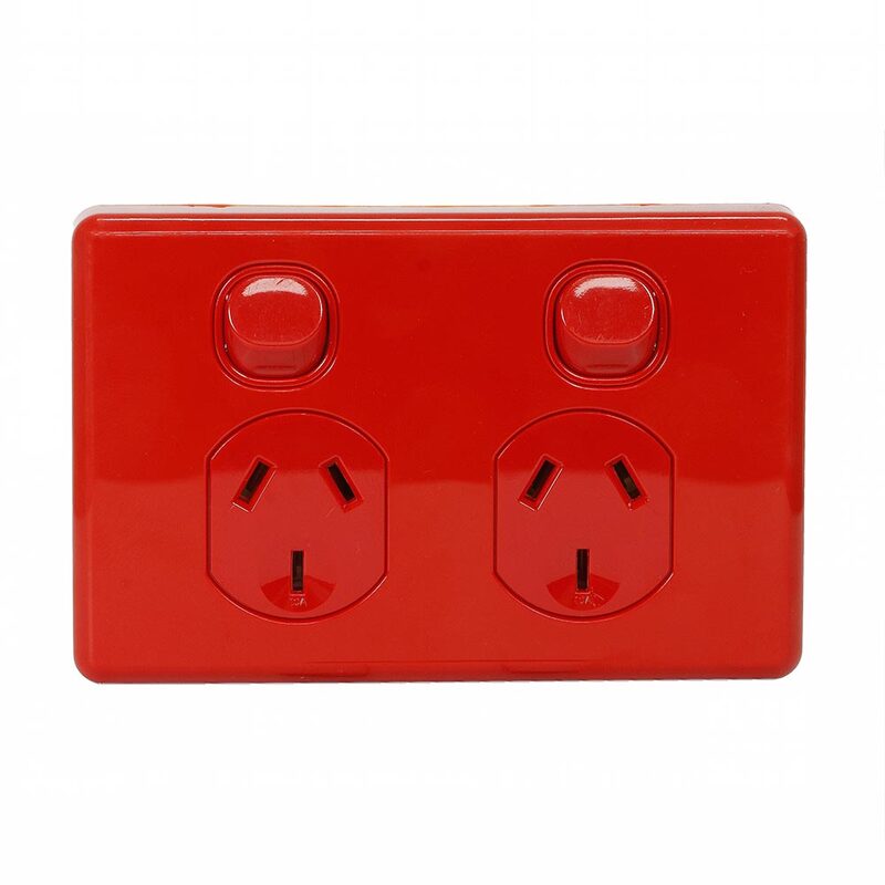 CLIPSAL C2025RD | Double Power Point GPO 10Amp 250v Red (Classic Series ...