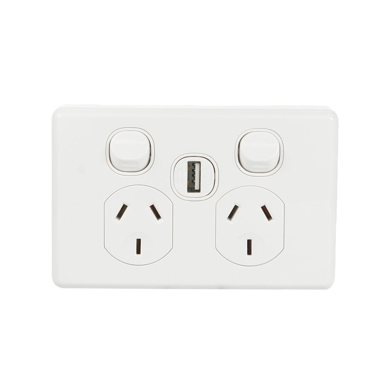 Clipsal C2025USBC-WE | Double Power Point With 1.2A USB White (Classic ...