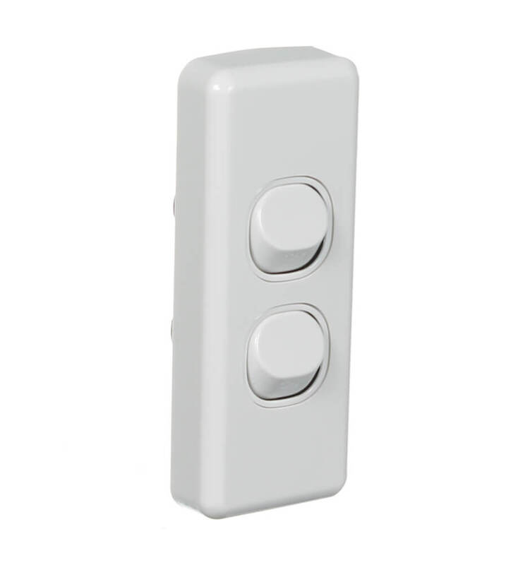 Clipsal Classic C2032A-WE | 2 Gang Architrave switch 10 Amp White