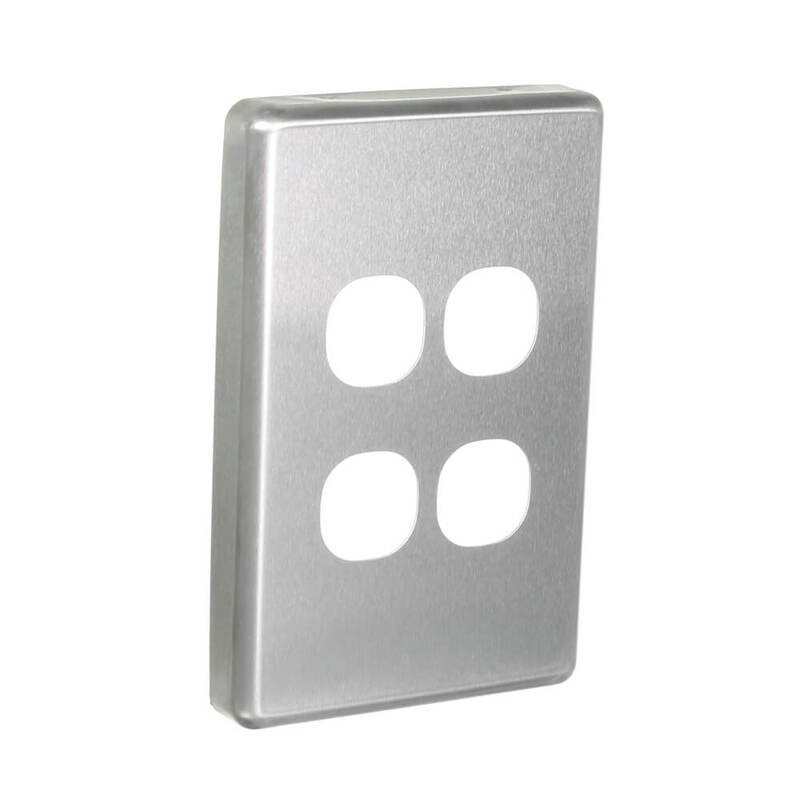 Clipsal C2034C-BA | 4 Gang Brushed Aluminium Cover (Classic Series ...