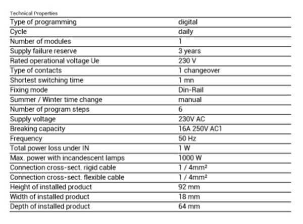 Hager EG010 | 16amp Single pole Digital timer | Battery Backup