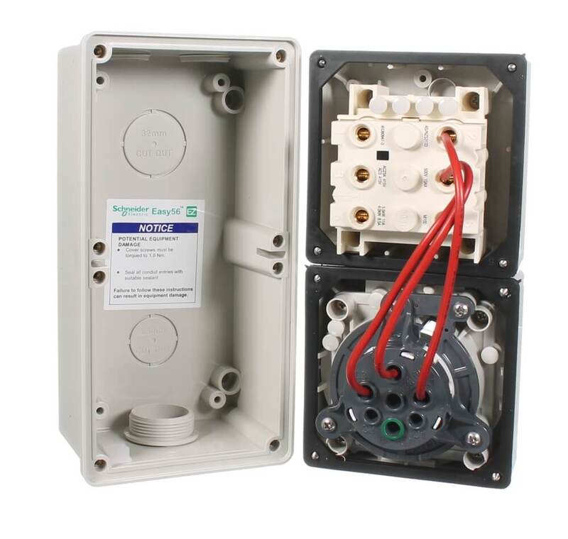 CLIPSAL EY56C410 EASY56 | 10Amp Switched Outlet 3PH 4 Pin Round IP66