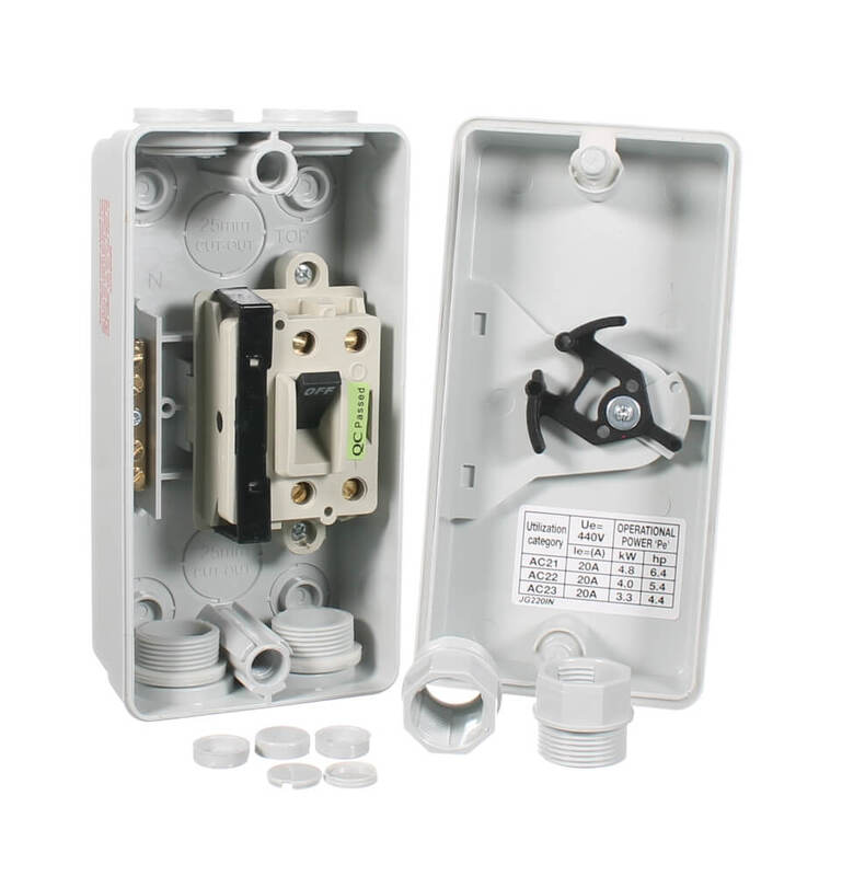 Hager JG220IN | Weatherproof Switch 2 Pole 20 amp IP66