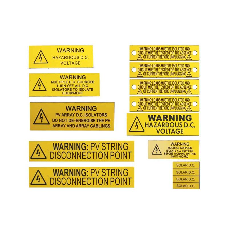 Solar Connect Label Kit KNS09 | Professional Grade Solar Label Stickers ...
