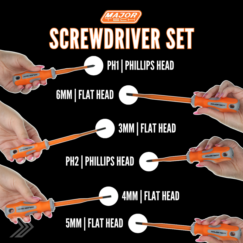 Major Tech KTK0306 | 1000V Insulated Screwdriver Set