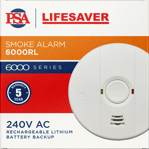 PSA LIFESAVER LIF6000RL | 240v Photoelectric Smoke Alarm with ...