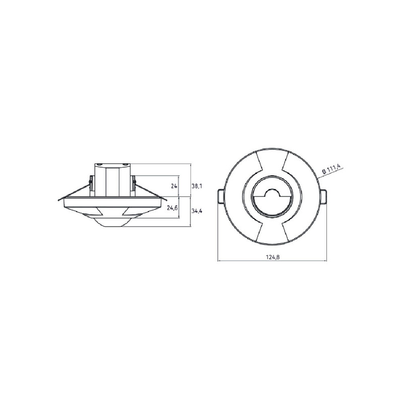 Theben LUXA-103-100-UA-WH | Luxa Ceiling 360° PIR Motion Switch | 12m