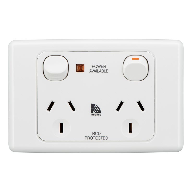 Clipsal ML2025WE | MEDILEC | Twin Switch Socket Outlet | Power ...