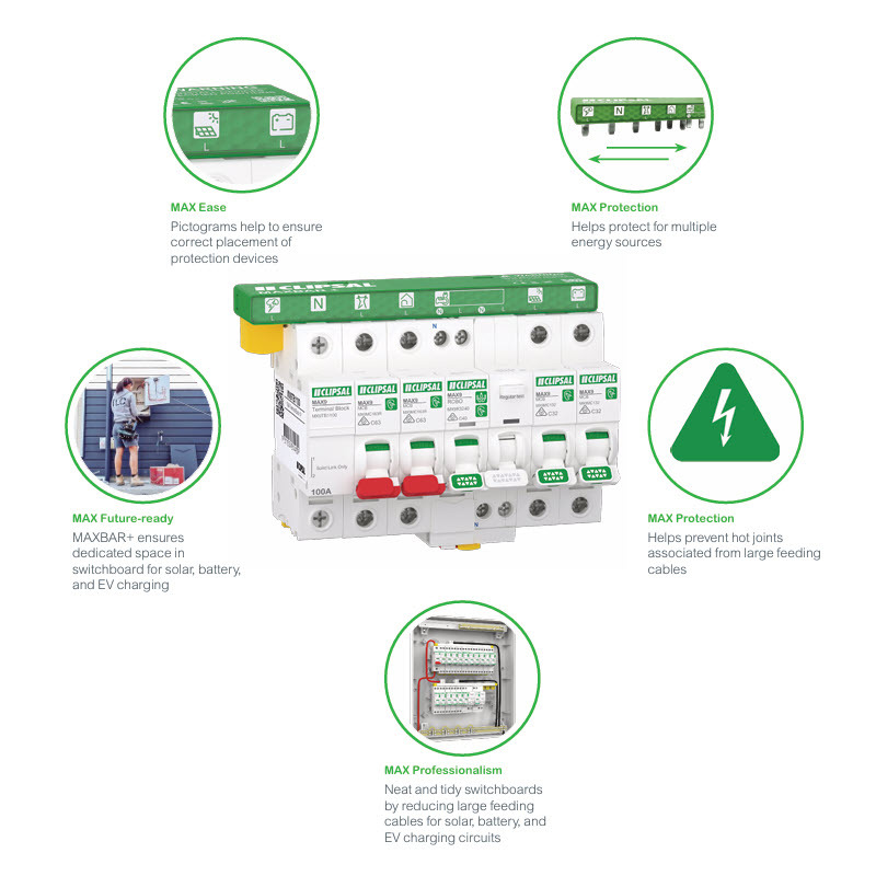 Clipsal MX9K108PP | MAX9 MAXBAR+ Kit | 1P
