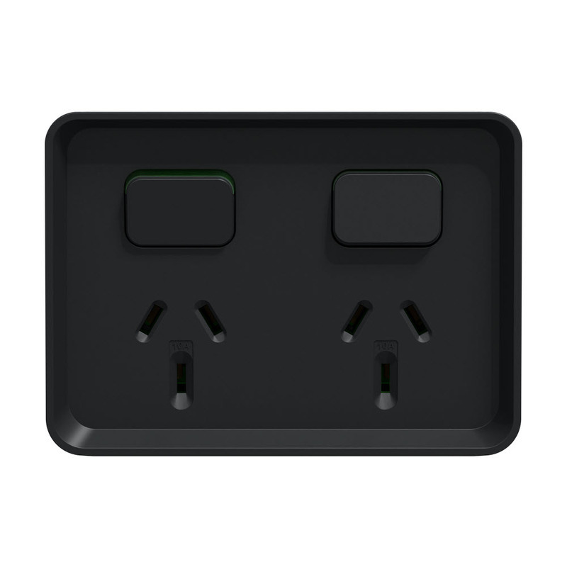 Clipsal O3025-BK-10Bundle | Iconic Weatherproof Double Power Point ...