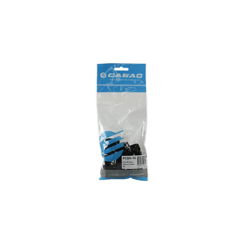Cabac PCBK-16 | Nylon P Clip 15.8mm Cable Black 25pack