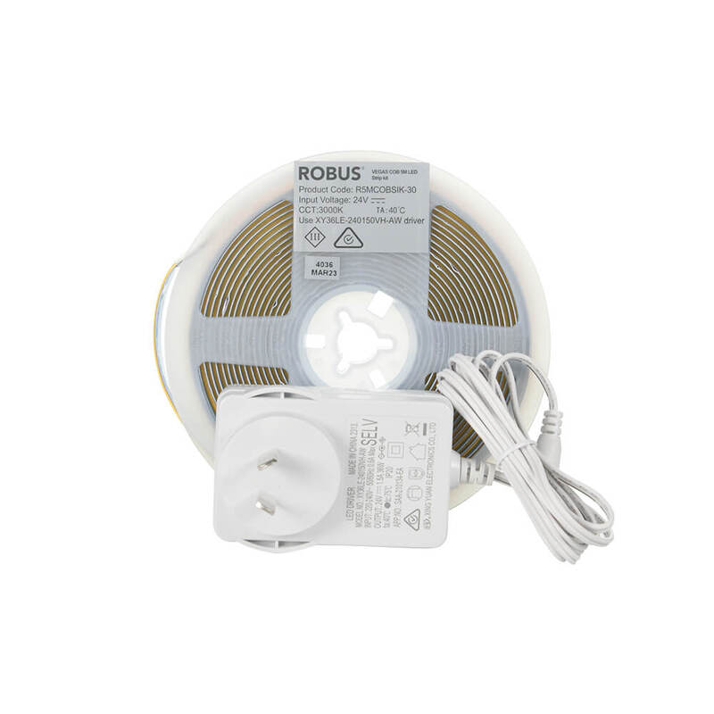 ROBUS R5MCOBSIK-30 | Vegas COB LED Strip Kit 3000K | 5M