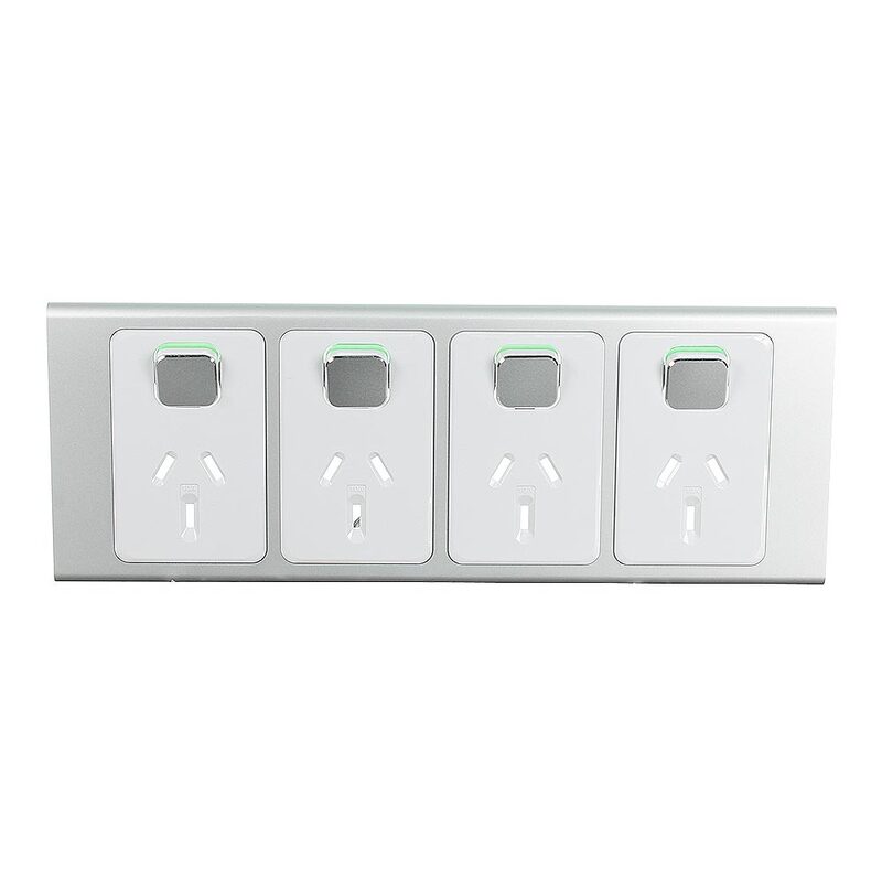 Clipsal Iconic STYL Quad Switched Internal Power point Cover Plate ...