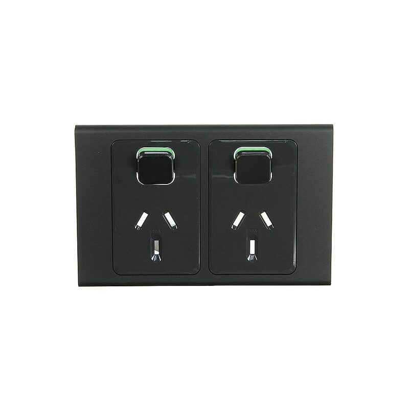Clipsal Iconic STYL Double Switched Internal Power Point Cover Plate ...