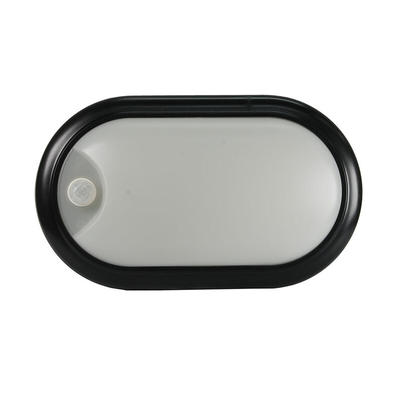SAL SL7271CW-BK-S | Oval LED Bunker Light 15W With Sensor (Black)