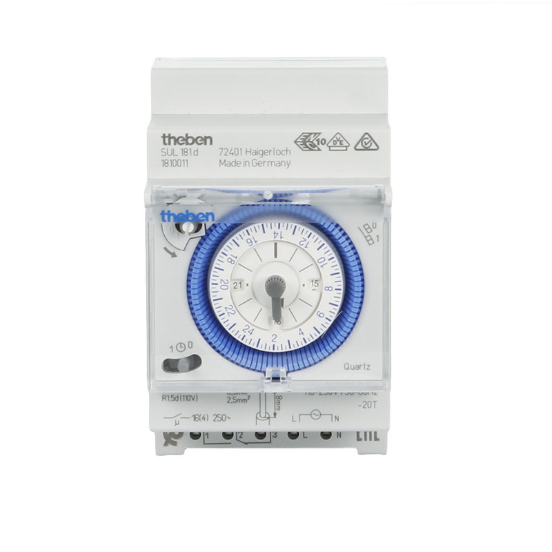 Theben SUL181d | Rail mounted 24 hour timer, segments, power reserve, 3 ...