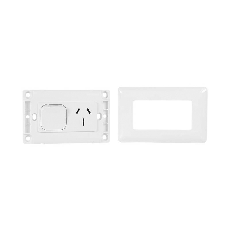 Tesla TESGPO1LD | Single Large Switch GPO 10A | White