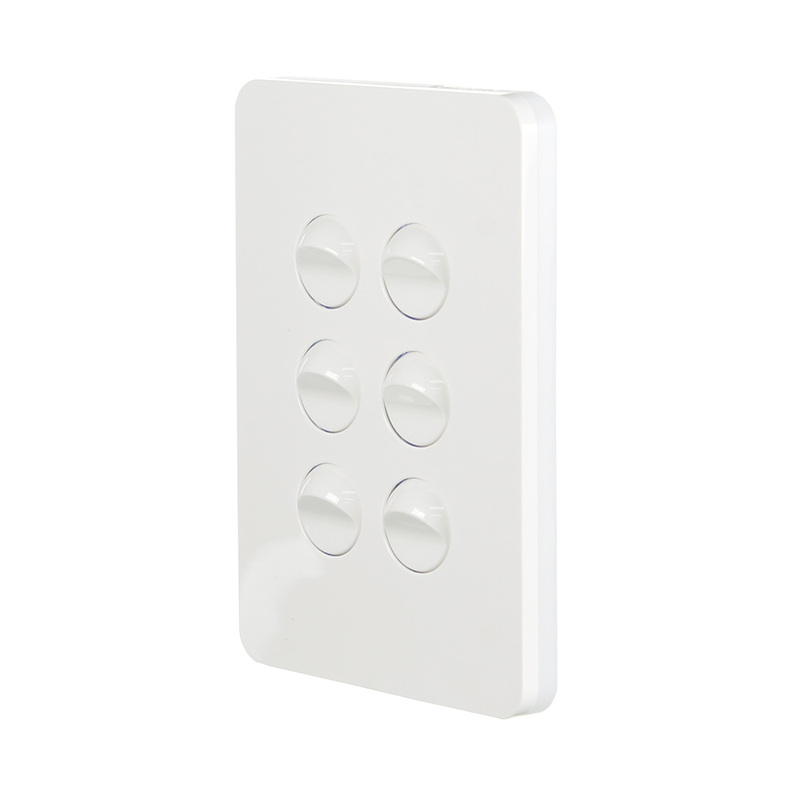 Hager Allure WBHSV6 | 6 Gang Vertical Internal Rocker Switch | 16Amp ...