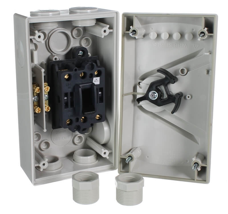 Clipsal WHB320-RG | Weatherproof Switch 3 Pole 20 amp IP66 - Clipsal by ...