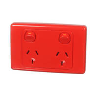 CLIPSAL 2025-RD | 10Amp RED Double Power Point GPO | 2000 Series