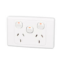 Clipsal 2025XA-WE | 10Amp Double Power Point With Extra Switch White ...