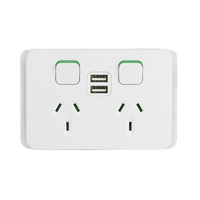 Clipsal Iconic 3025USB2-VW | Double Power Point With Dual 2.1Amp USB ...