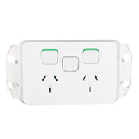 Clipsal Iconic 3025XA-VW | 10 Amp Double Power Point Extra Switch ...
