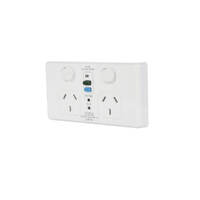 NLS 30555 | RCD Protected Double GPO 2x10A | White